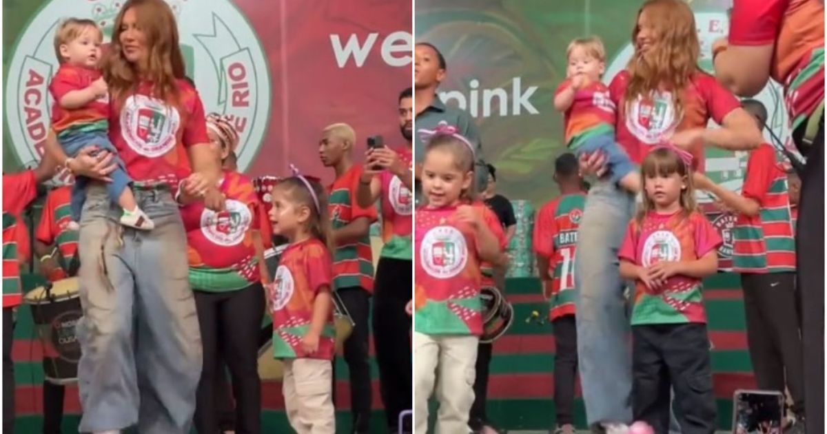 Virginia samba com os filhos na quadra da Grande Rio; assista - O SERINGAL
